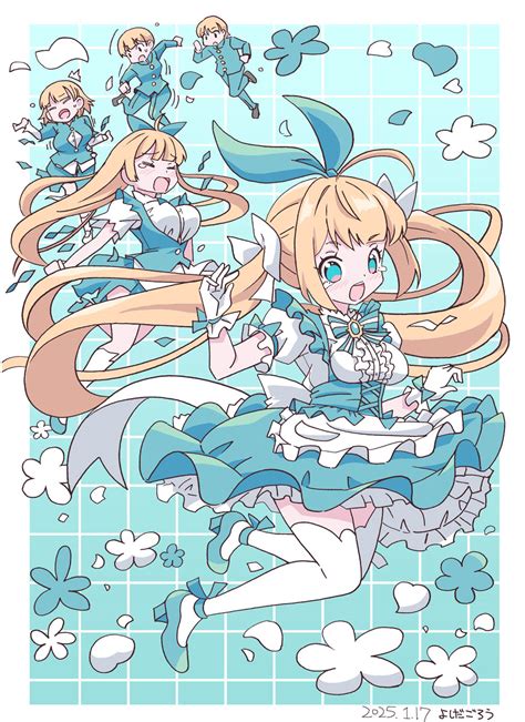 Yoshida Gorou Alice S Adventures In Wonderland Original Highres Boy Girl Blonde Hair