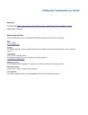 Finding The Components Of A Vector Doc Finding The Components Of A Vector Resources The