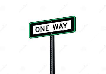 Street Sign One Way Clip Art Stock Vector Illustration Of White