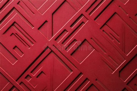 Red Geometric Pattern With Layered Textures Intricate Lines And Shapes Modern Design Abstract