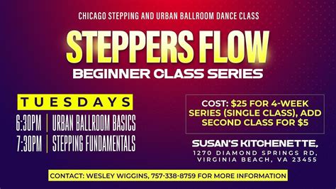 Steppers Flow Beginners Urban Ballroom And Chicago Stepping Dance Class Susans Kitchenette