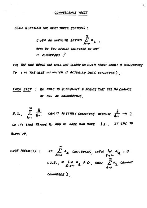 Convergence Tests