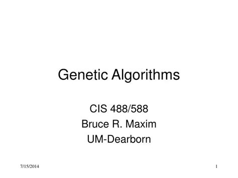 PPT Genetic Algorithms PowerPoint Presentation Free Download ID 1799969