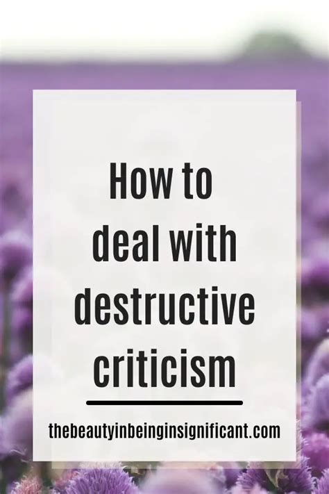 How To Deal With Destructive Criticism