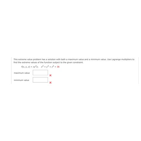 Solved This Extreme Value Problem Has A Solution With Both A
