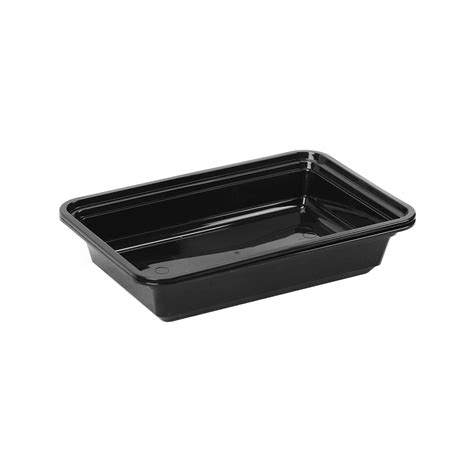 500 Pieces Microwaveable Rectangular Black Pp Container 650ml Base L