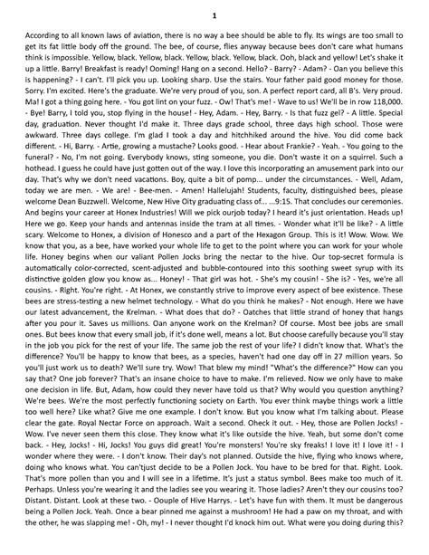 Entire Bee Movie Script In Spanish Russ Dominguez