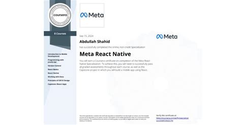 abdullah shahid on linkedin completion certificate for meta react native