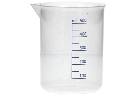 Griffin Beaker In PP Laboratory Beaker With Printed Blue Volume Scale 500 Ml 12 Pieces