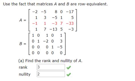 Solved A Use The Fact That Matrices A And B Are Chegg Com