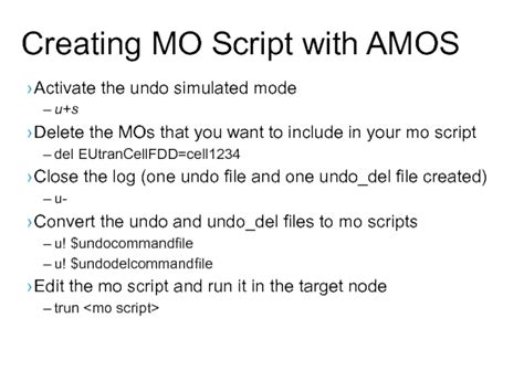 Creating MO Script With AMOS