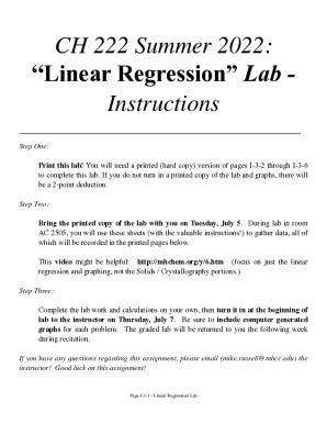 Fillable Online Regression Labworksheet Pdf Lab Worksheet Simple Linear Fax Email Print