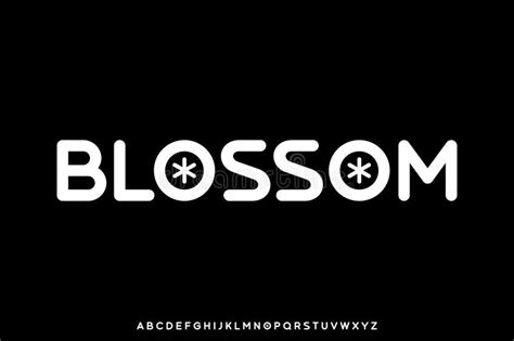 Modern Rounded Sans Serif Alphabet Display Font Vector Unique Blossom Typeface Stock Vector