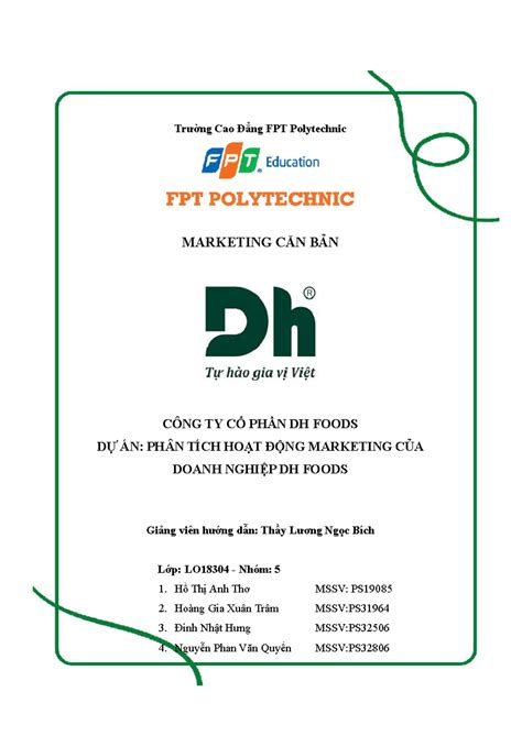 ASM Marketing căn bản bai mau Trường Cao Đẳng FPT Polytechnic MARKETING CĂN BẢN CÔNG TY CỔ