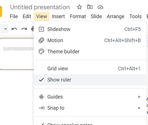 Show Ruler Option In Google Slides SlideKit