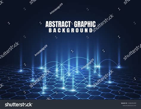 Abstract Technology Blue Hexagons Pattern Background Stock Vector Royalty Free 1338205499