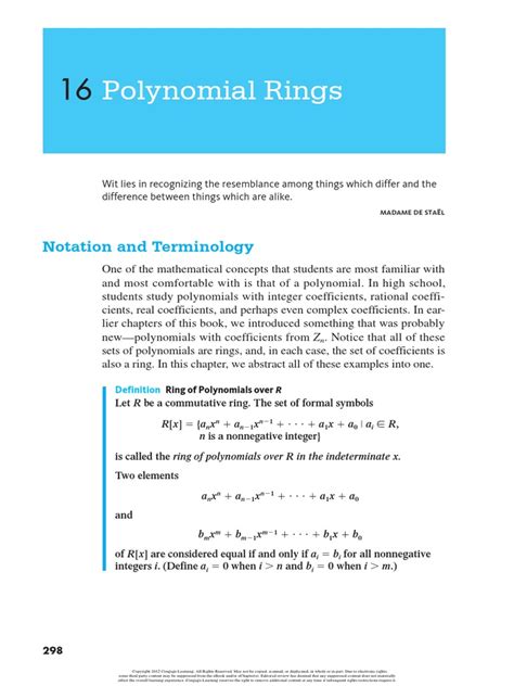 Ring Polinomial Pdf Ring Mathematics Polynomial