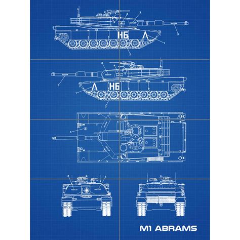 Buy M1 Abrams American Main Battle Tank Blueprint Plan Xl Giant Panel
