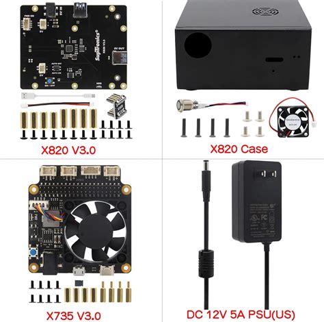 Buy Geekworm For Raspberry Pi 3B 3B X820 V3 0 2 5 SATA HDD SSD Board X735 Power Management