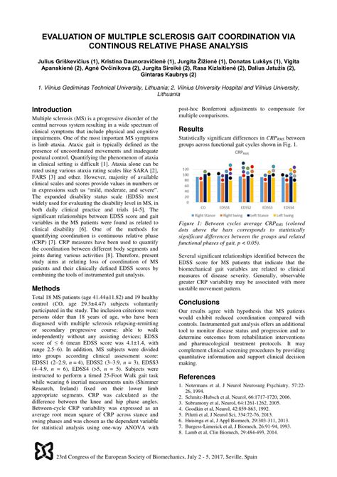 Pdf Evaluation Of Multiple Sclerosis Gait Coordination Via Continous