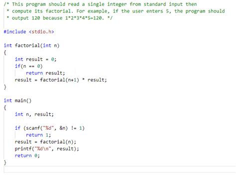 Solved Part 2 Factorial Ex Factorial Reads An Integer From Chegg Com