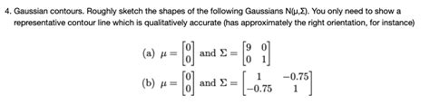 Solved Gaussian Contours Roughly Sketch The Shapes Of The