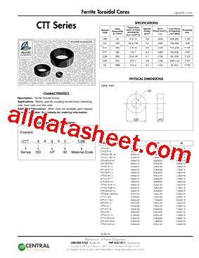 CTT Datasheet PDF Central Technologies
