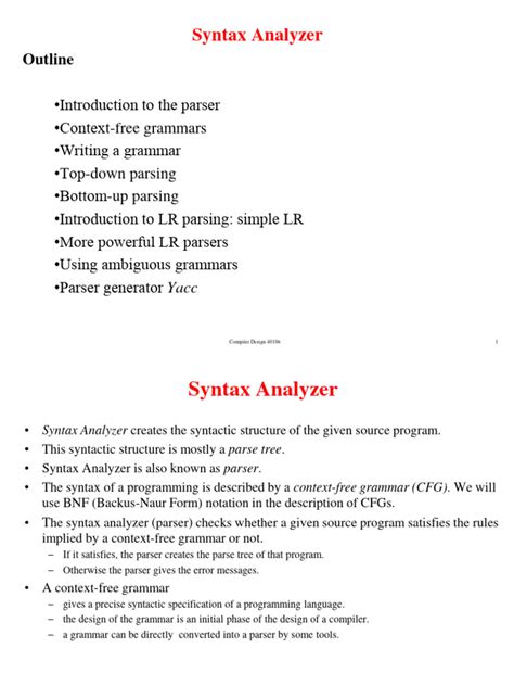 Syntax Analyzer Rnp19 Unit 2 Download Free Pdf Parsing Language