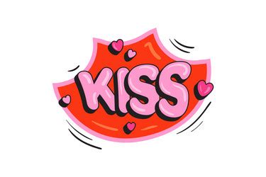 Comic lettering kiss me speech bubble Royalty Free Vector