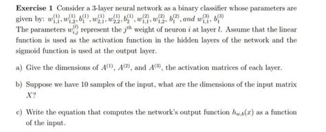 solved exercise 1 consider a 3 layer neural network as a