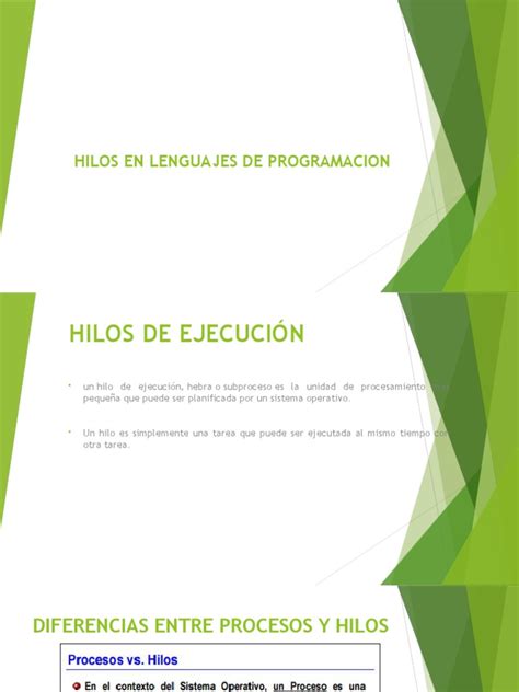 Hilos En Lenguajes De Programacion Pdf Hilo Computación
