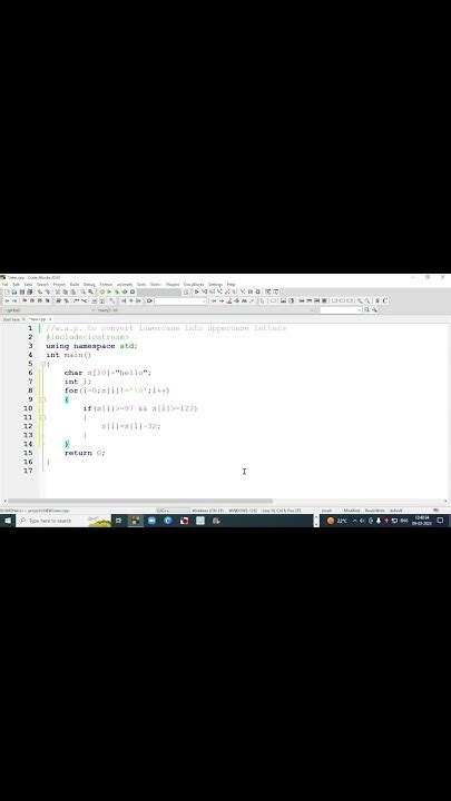 C Program To Convert The Lowercase Letters Into Uppercase String Program C Tutorial
