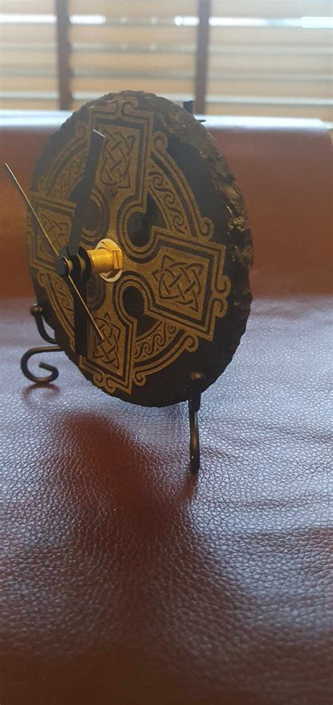 Slate Celtic Inspired Clock Clocks Made In Ireland 10cm 100mm