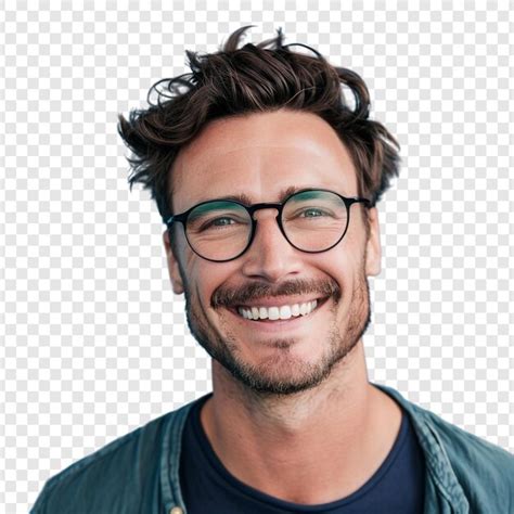 Smiling Man Wearing Glasses Premium Ai Generated Psd