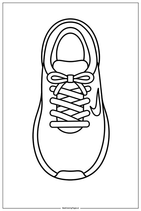 Nike Running Shoe Coloring Page Free Printable Bestcoloringpages Ai
