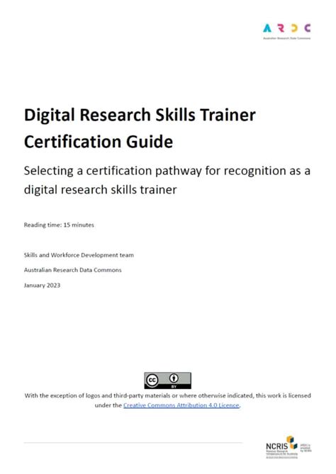 Digital Research Skills Trainer Certification Guide Ardc