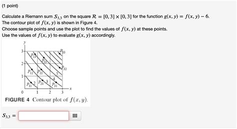 solved 1 point calculate a riemann sum s3 3 on the square