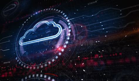 Cloud Computing And Online Storage Symbol Digital Concept 3d