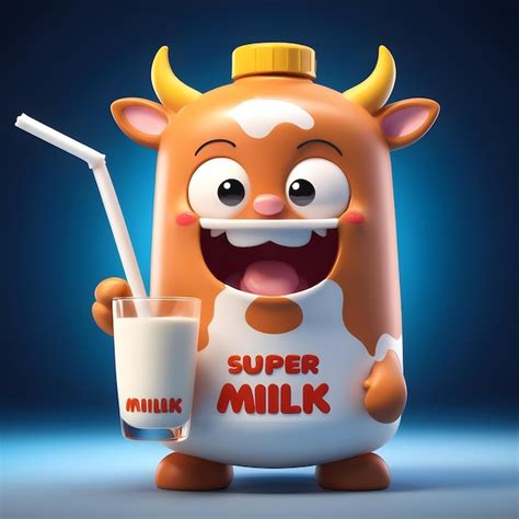 Premium Photo Milk Cartoon Character
