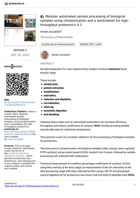 Pdf Modular Automated Sample Processing Of Biological Samples Using