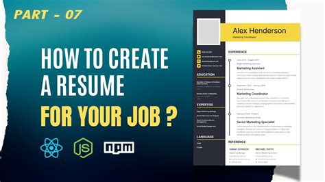 how to create a resume part 07 react js tutorial in tamil tamil