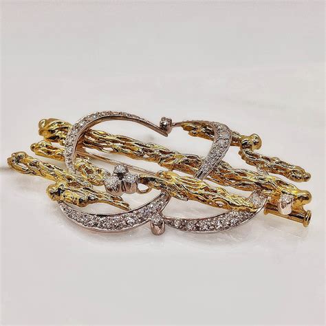 Efj56 David Shackman And Sons 1975 Diamond And 18k Gold Brooch Aspen Boutique And The Vault Collection