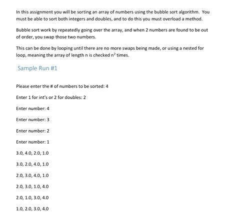 Solved In This Assignment You Will Be Sorting An Array Of Chegg