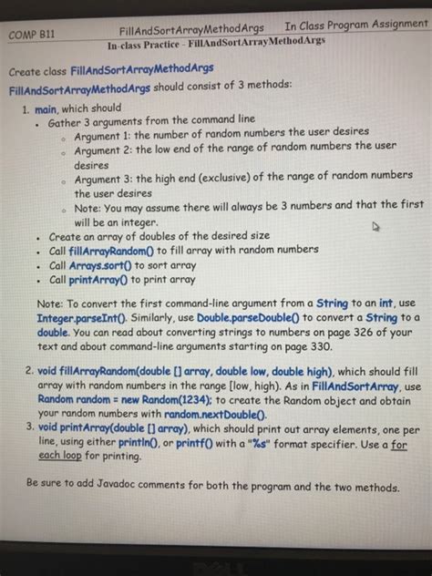 Solved Fillandsortarraymethodargs In Class Program