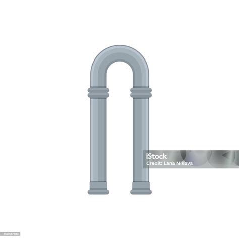 벡터 세부 정보 도자기 파이프 시스템 플랫 스타일 물 튜브 플라스틱 파이프 라인 필터 가스 밸브 피팅 배관 수도꼭지 하수 수집