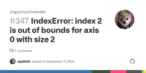 Indexerror Index 2 Is Out Of Bounds For Axis 0 With Size 2 · Issue