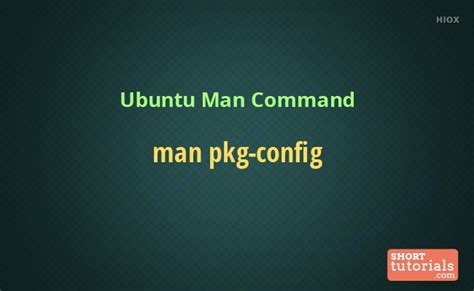 Man Pkg Config Command