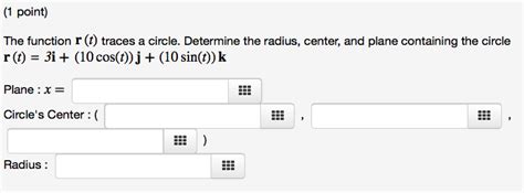 Solved The Function R T Traces A Circle Determine The Chegg