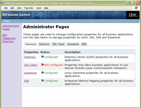 Administer IBM Welcome Page V