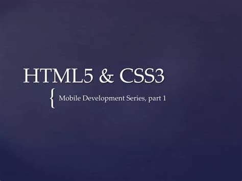 PPT HTML5 CSS3 PowerPoint Presentation Free Download ID 6821152